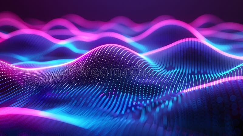 Vibrant Purple and Blue Digital Waves Abstract Technology Background ...