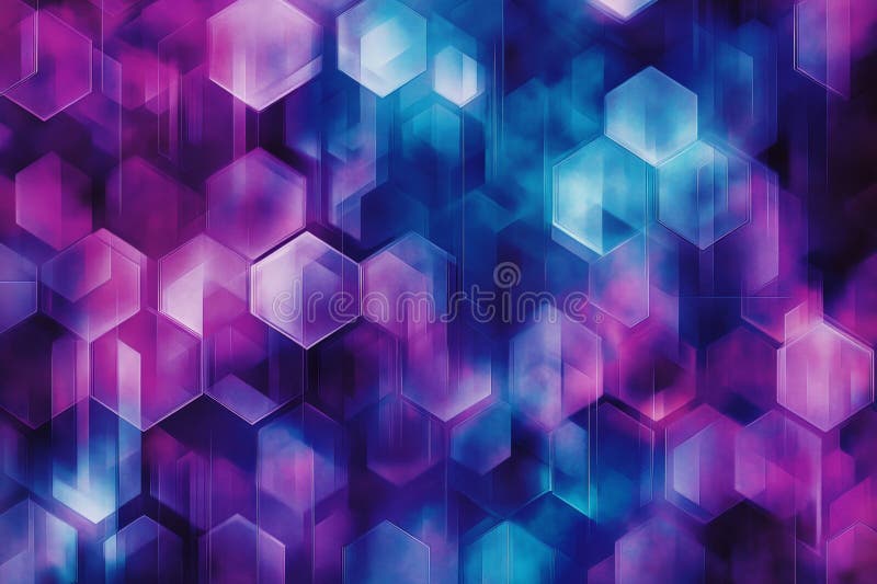 A Vibrant Purple and Blue Geometric Pattern with Overlapping Hexagons ...