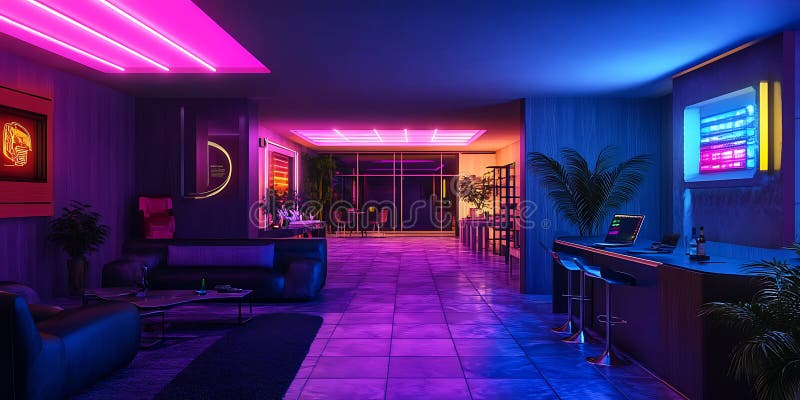 Vibrant Purple and Blue LED Lighting Design: Interior Decor Inspiration ...