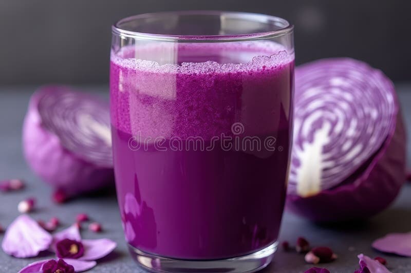 Vibrant Purple Cabbage Juice Stock Illustration - Illustration of color ...