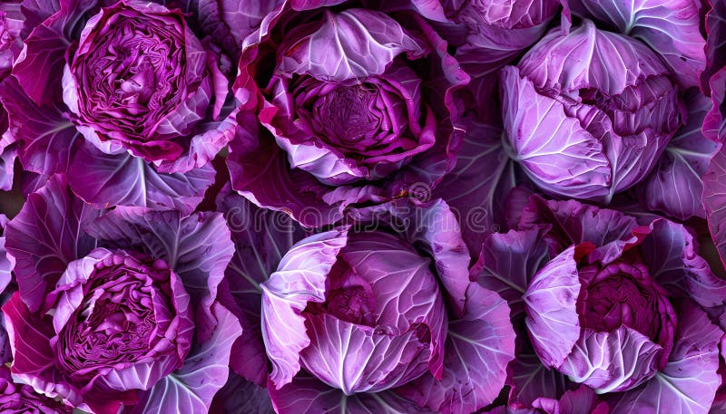 Vibrant Purple Cabbage Pattern Texture Stock Illustration ...