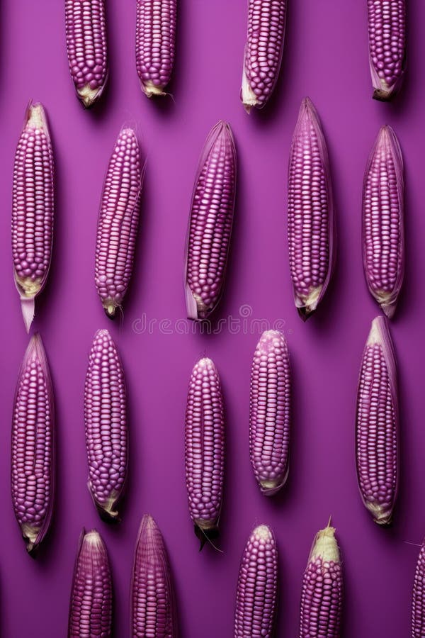 Vibrant Purple Corn on Colorful Background AI Generated Stock ...