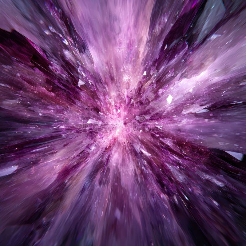 Vibrant Purple Crystal Explosion Stock Illustration - Illustration of ...