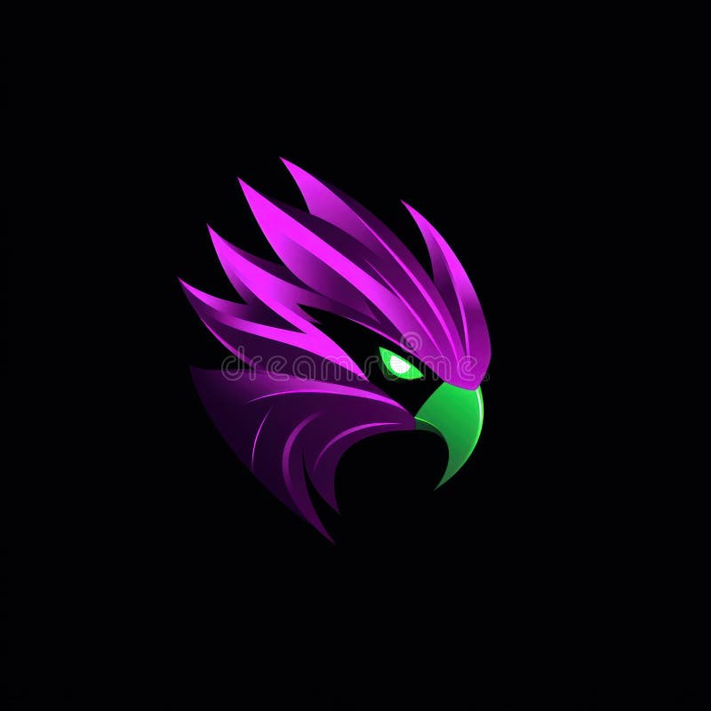 Purple Eagle Head Logo stock illustration. Illustration of emblem ...