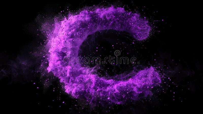 A Vibrant Purple Explosion of Powder on a Dark and Sleek Black ...