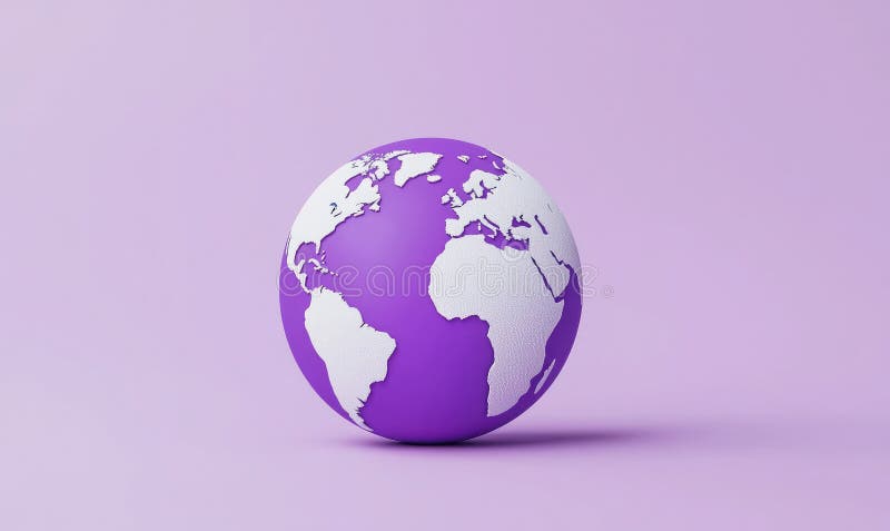 A Vibrant Purple Globe Representing Earth, Symbolizing Creativity and a ...
