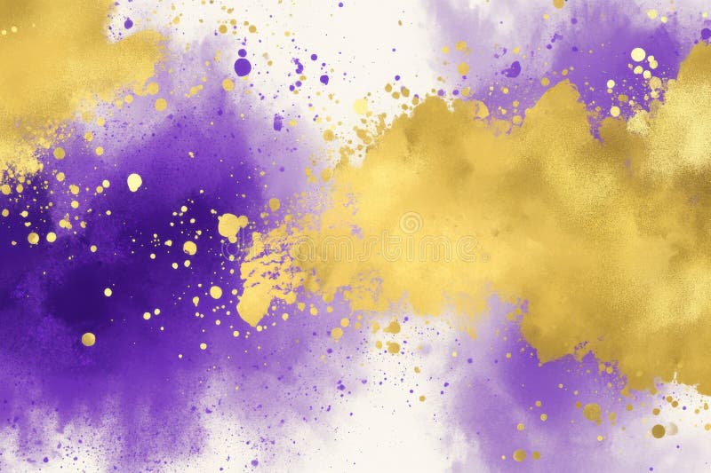 Vibrant Purple and Gold Abstract Paint Splatter Background for Creative ...