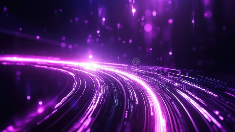 Vibrant Purple Light Trails Create Dynamic Digital Background Effect ...