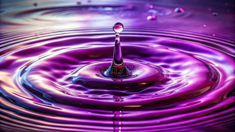 Vibrant Purple Liquid Drop Impacting Surface Creates Stunning ...