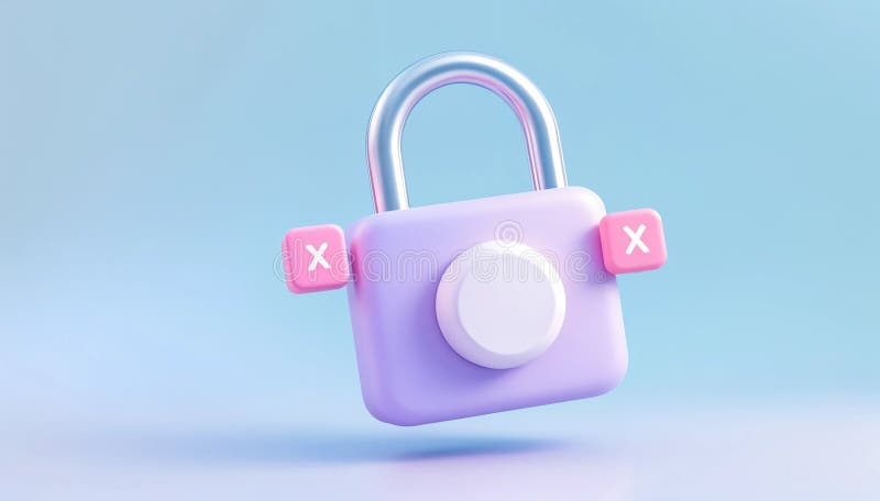 Vibrant Purple Lock Symbolizing Security and Protection Concept Stock ...