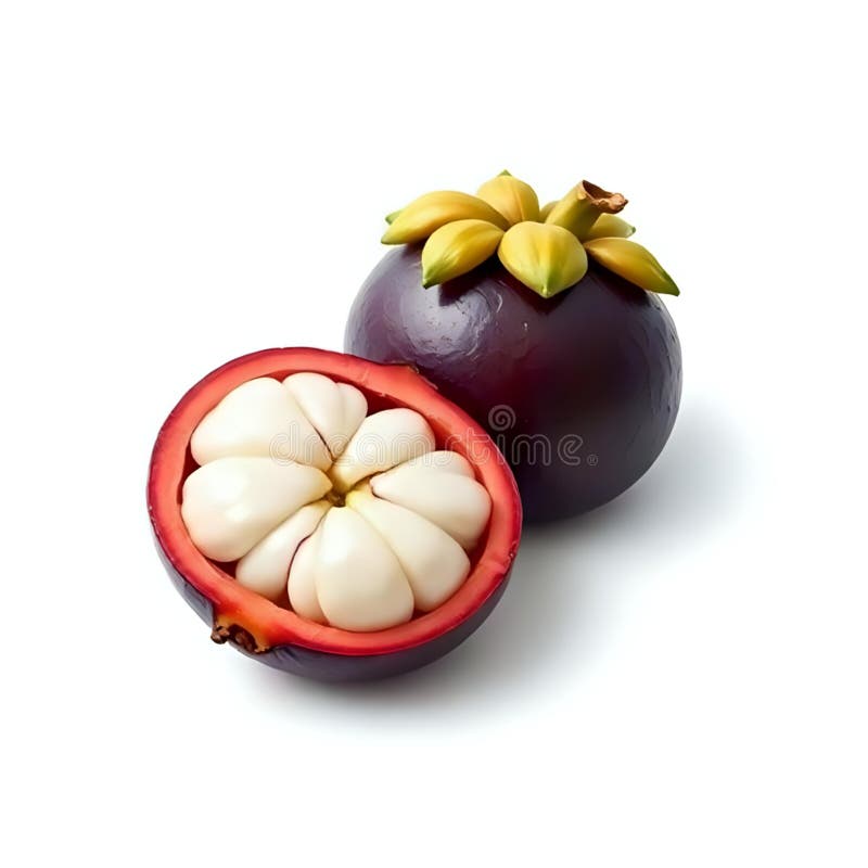Vibrant Purple Mangosteen Fruit with Cross Section Stock Image - Image ...
