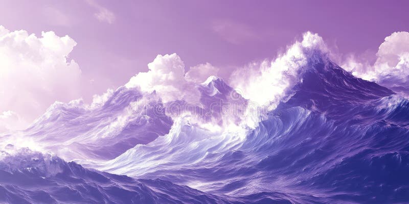 The Vibrant Purple Ocean Waves at Dawn Create a Stunning and ...