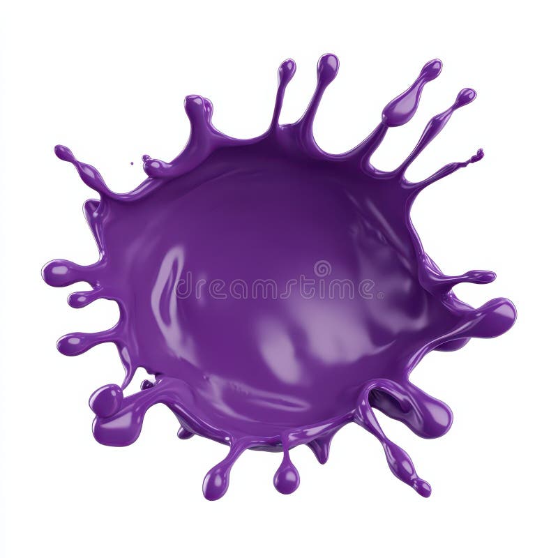 A Vibrant Purple Paint Splash, Showcasing Fluid Motion and Color Stock ...
