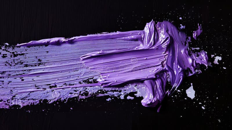 Vibrant Purple Paint Stroke on Black Background Stock Illustration ...