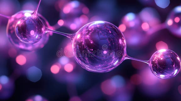 Vibrant Purple and Pink Molecular Structures Create Captivating Visual ...