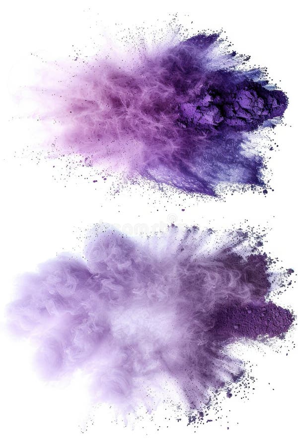 Vibrant Purple Powder Explosion Captured on a White Background Stock ...