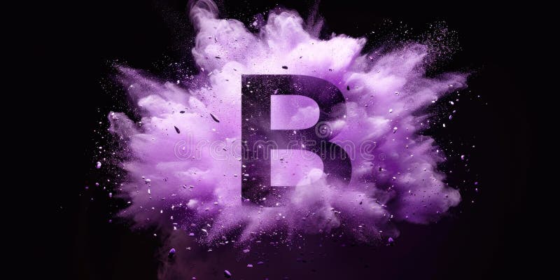 A Vibrant Purple Powder Explosion with the Letter B in the Center ...
