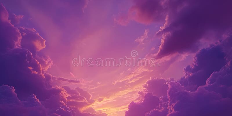Vibrant Purple Sunset Sky Dramatic Cloudscape Stunning Nature ...