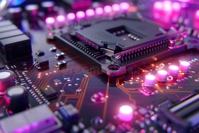 Vibrant Purple Tech Components Abstract Background Stock Illustration ...