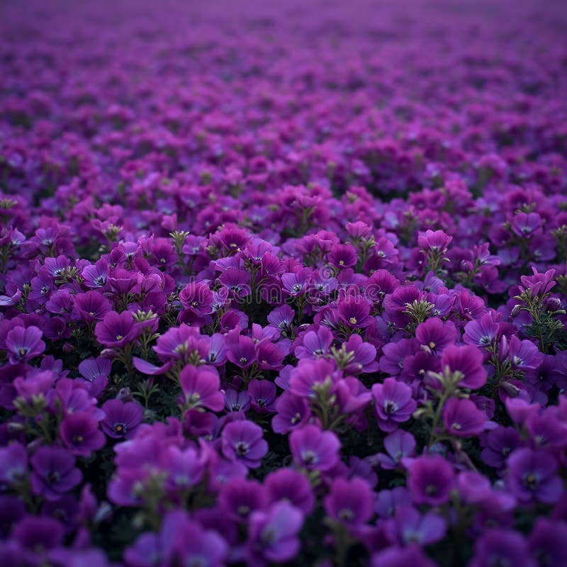 Vibrant Purple Violets Create a Rich Textured Sea Stock Illustration ...