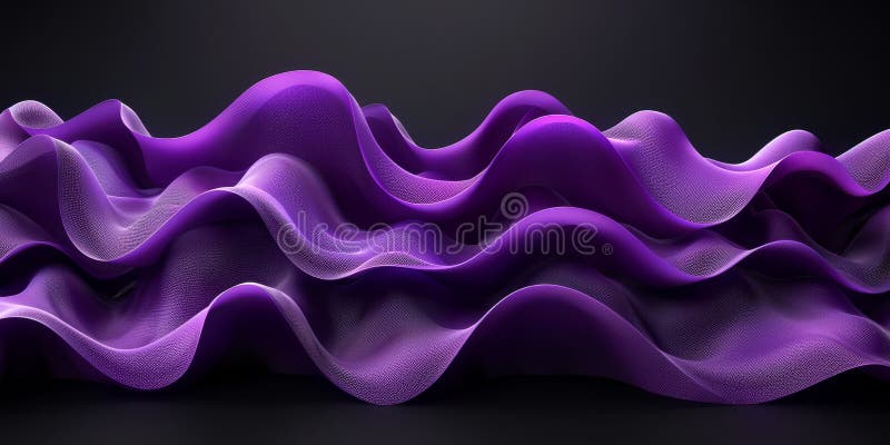 Vibrant Purple Wavy Fabric on Dark Background, Creating Luxurious and ...