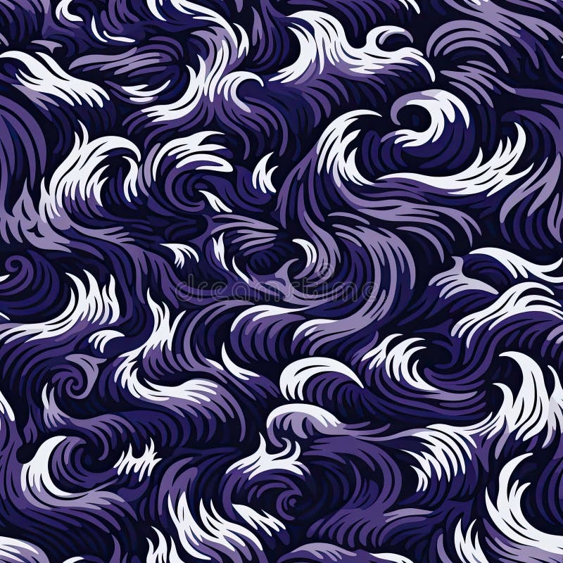 Vibrant Purple and White Wave Pattern with Dark Compositions and ...