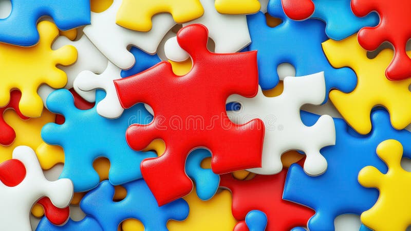 Colorful Puzzle Pieces Overlapping in Harmony Stock Photo - Image of ...