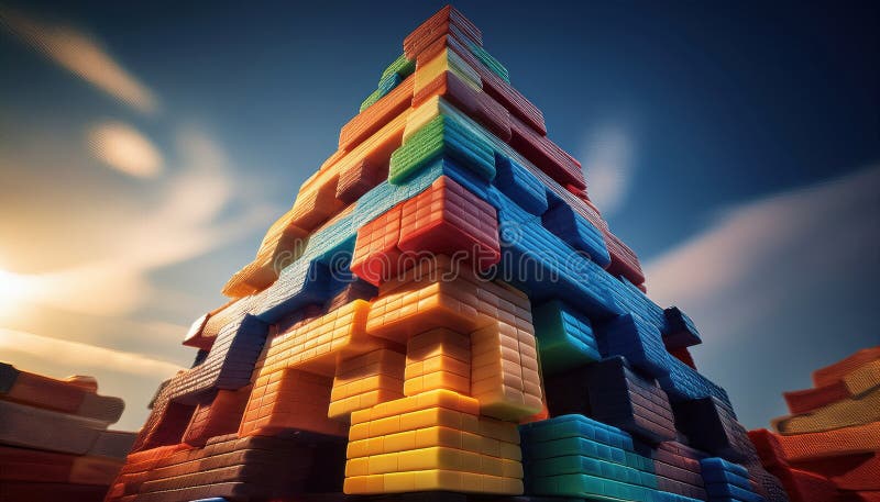 Vibrant Pyramid Structure Built Colorful Stock Photos - Free & Royalty ...