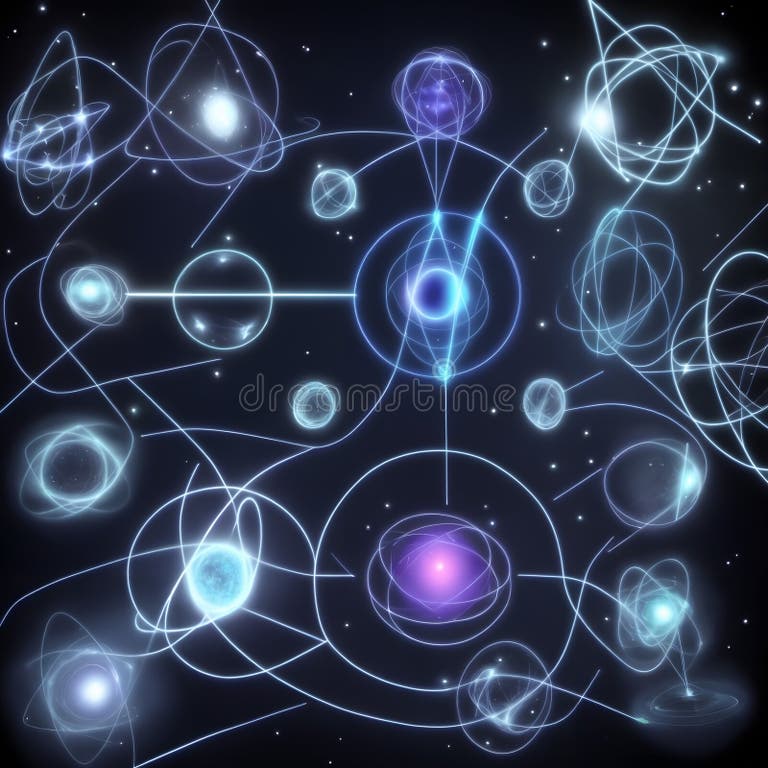 Vibrant Quantum Mechanics Visualization in Neon Colors Stock ...