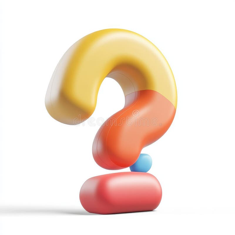 Colorful 3D Question Mark: Abstract Design Element Stock Illustration ...