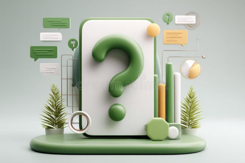 Creative Illustration of a Lively Question Mark in a Clean Interface ...