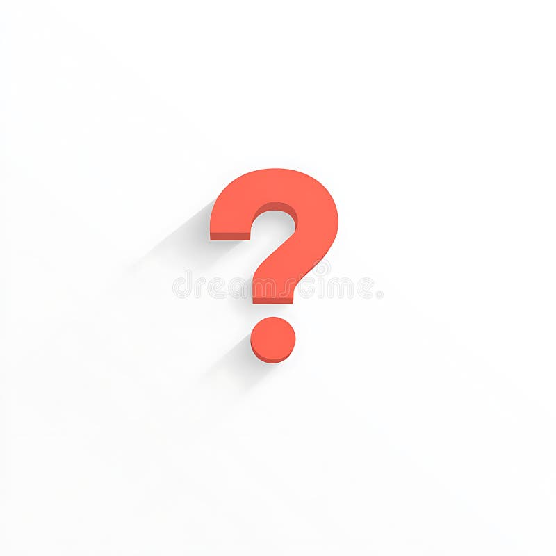 Vibrant Question Mark in a Minimalist Style on a Clean White Backdrop ...