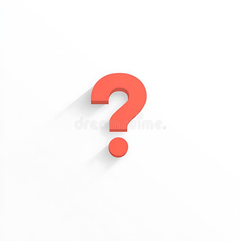 Vibrant Question Mark in a Minimalist Style on a Clean White Backdrop ...