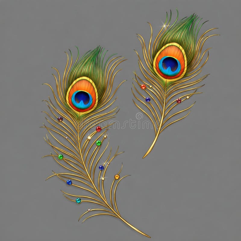 Vibrant Quill: a Digital Peacock Creation Stock Illustration ...