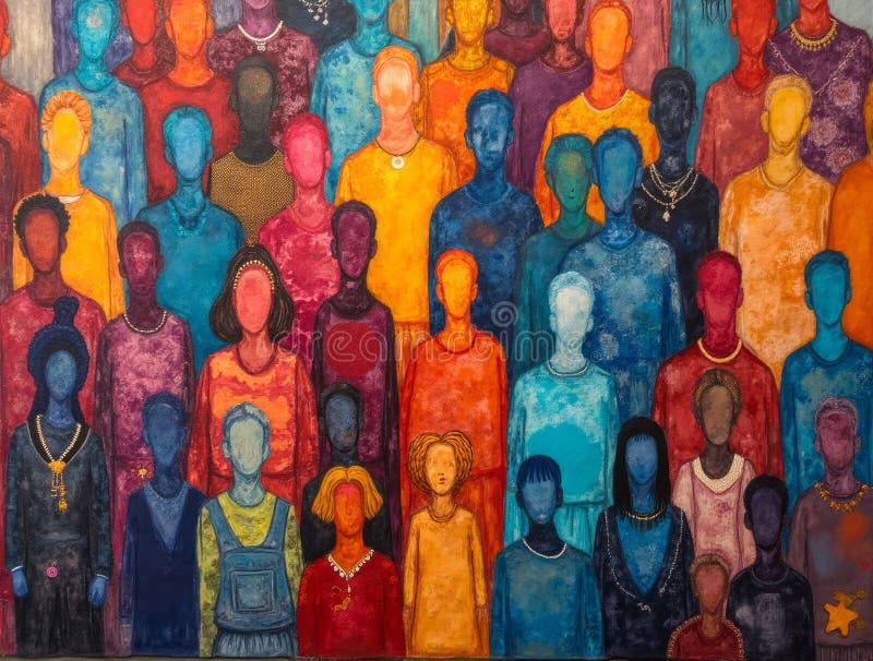 Vibrant Quilt Formed by Diverse Human Figures, Each Contributing a ...