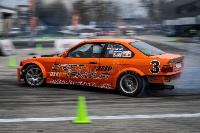 Vibrant Race Car Speeding with a Drift on the Track Editorial Image ...