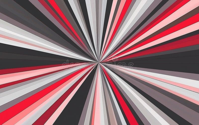 Vibrant Radial Pattern with Red, Gray, and Black Stripes Creating a ...