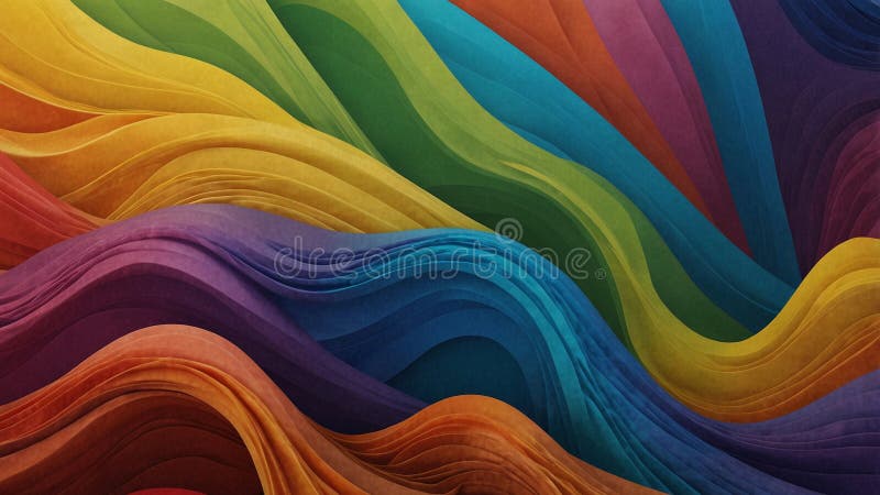 Vibrant Rainbow Abstract Background with Flowing Wave Patterns Stock ...