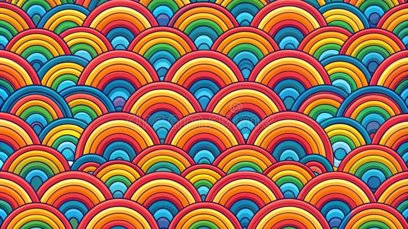 Vibrant Rainbow Arch Pattern Seamless Colorful Arc Design for Textile ...