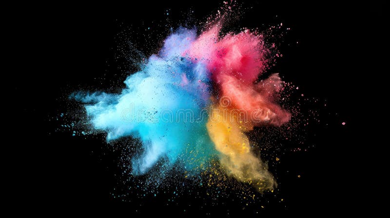Vibrant Rainbow Burst: Colorful Powder Exploding Stock Image - Image of ...