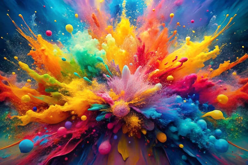 Vibrant Rainbow Color Explosion Stock Illustration - Illustration of ...