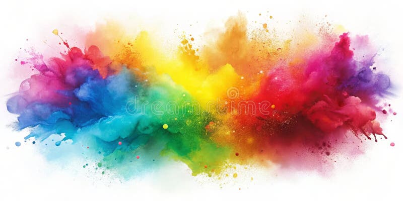 Vibrant Rainbow Color Explosion a Festive Abstract Art Design ...
