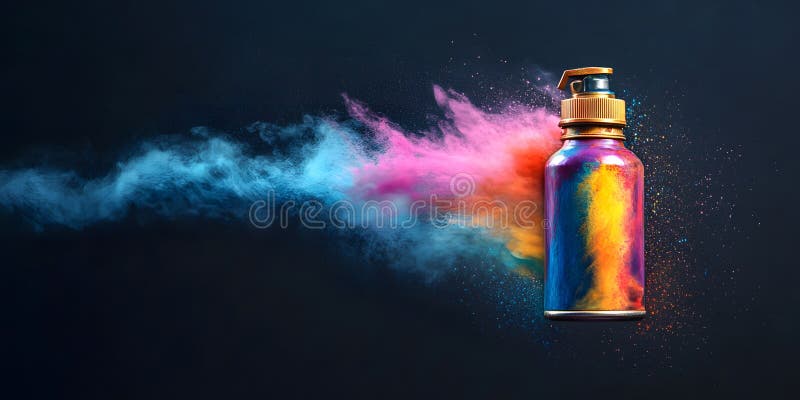 Vibrant Rainbow Color Explosion Perfume Bottle Abstract Background ...