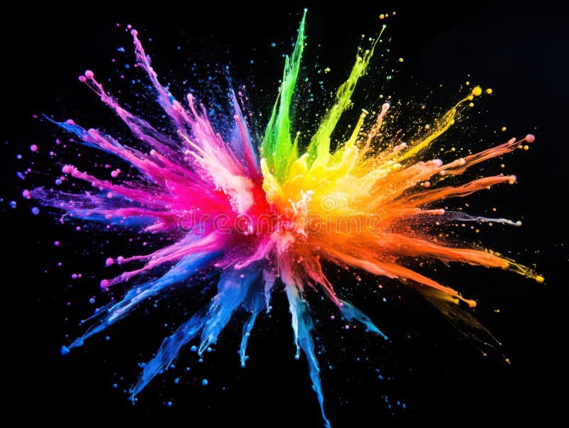 Vibrant Rainbow Color Explosion, a Stunning Visual Spectacle Stock ...