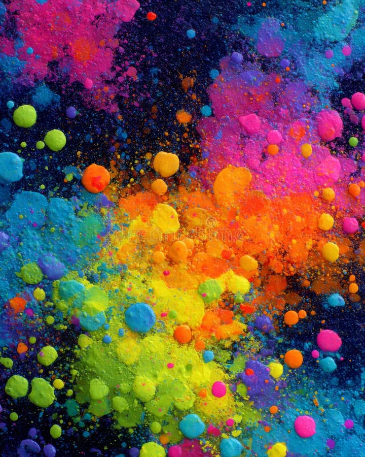 Color Powder Burst Frame, Colored Splash, Colorful Explosion and Frame ...