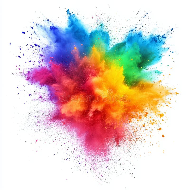 Vibrant Rainbow Color Powder Explosion Stock Illustration ...