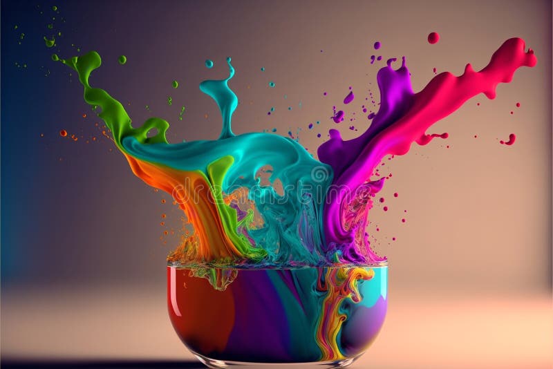 Vibrant Rainbow Color Splash in Glass Bowl: a Stunning Visual Symphony ...