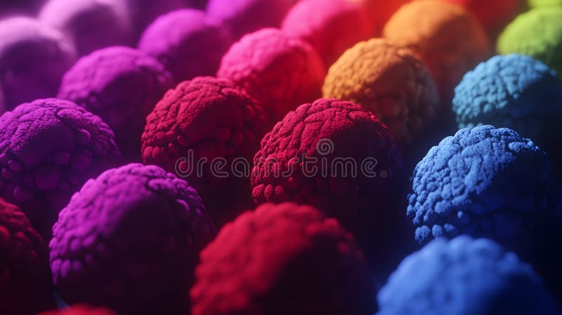 Vibrant Rainbow Colored Abstract Cells Microscopic Good Resolution ...