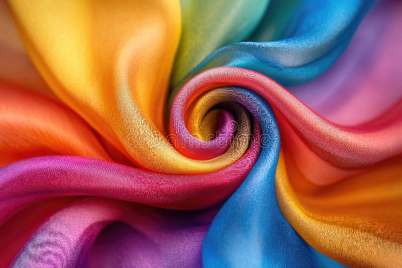 A Vibrant Rainbow-colored Fabric Close-up, Ideal for Textile or Design ...