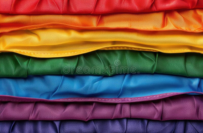 Vibrant Rainbow-colored Fabric Layers Stock Illustration - Illustration ...